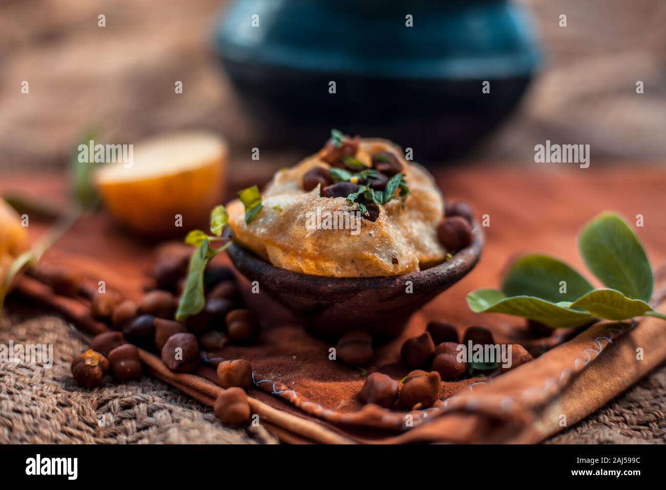 Famous Indian & Asian street food dish i.e. Golgappa snack in a clay ...