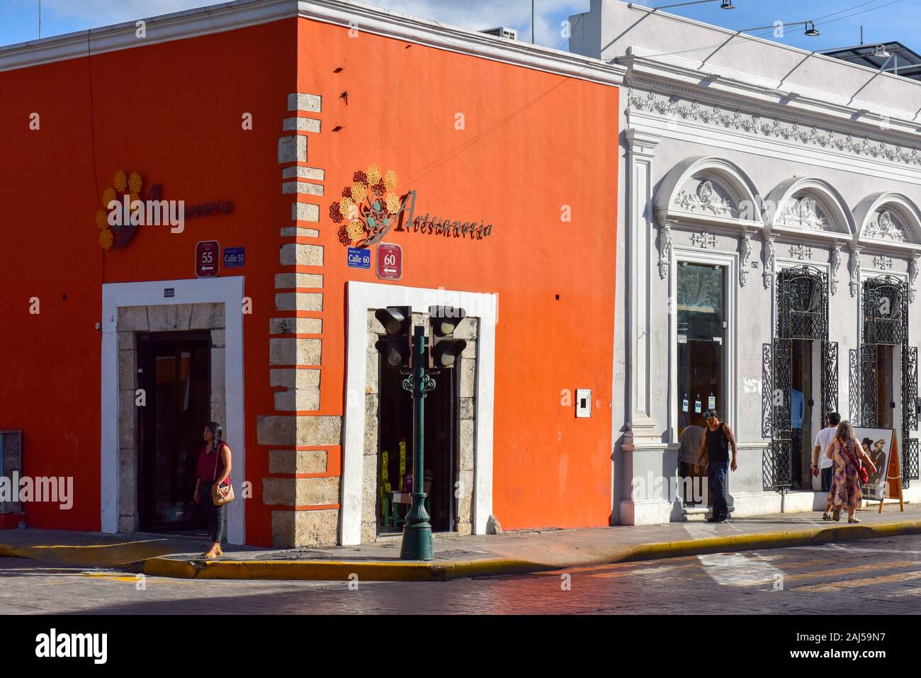 Street life in the Colonial centro of Merida Yucatan Stock Photo - Alamy