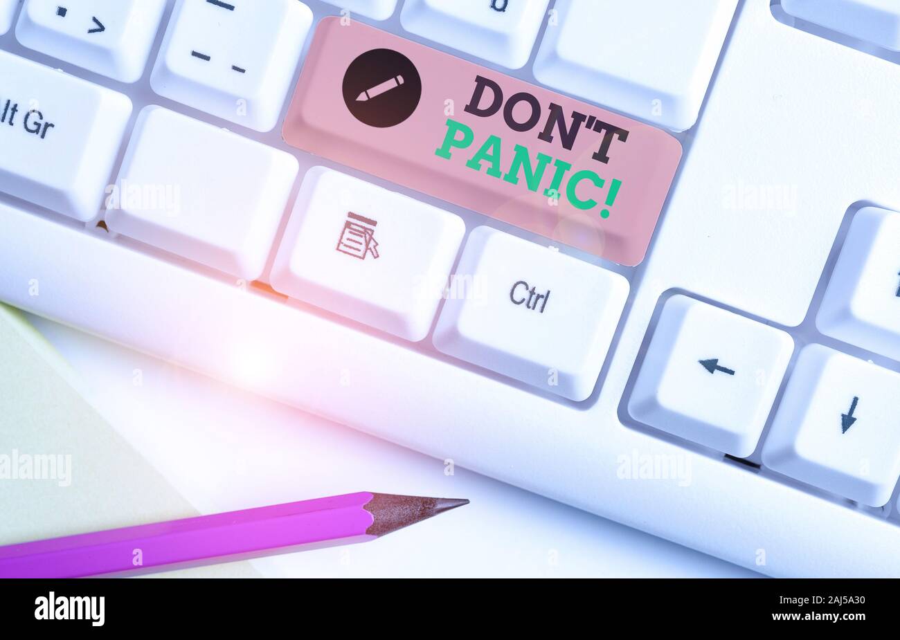 Handwriting text Don T Panic. Conceptual photo suddenly feel so worried ...