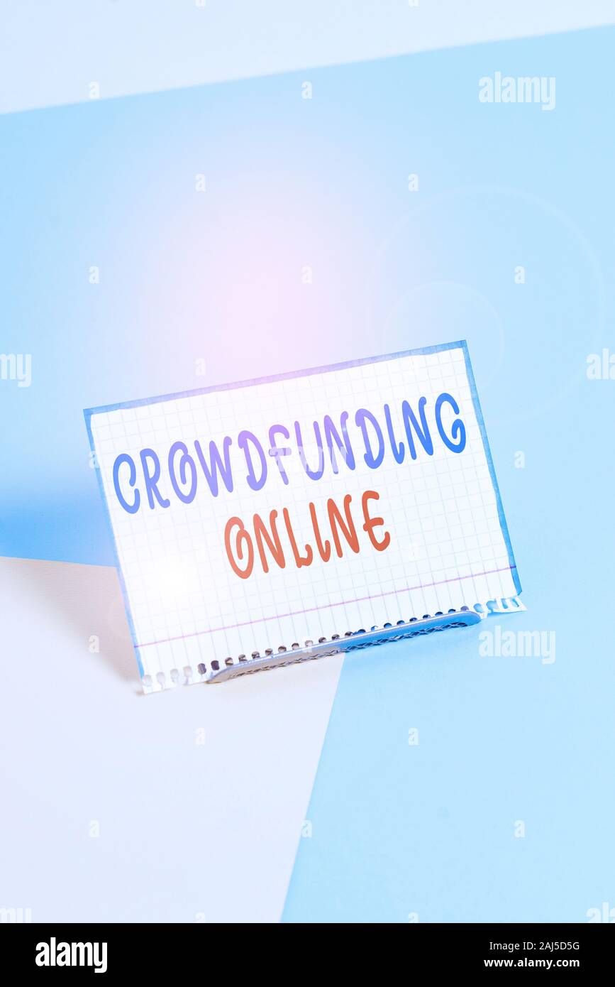 Text sign showing Crowdfunding Online. Business photo showcasing ...