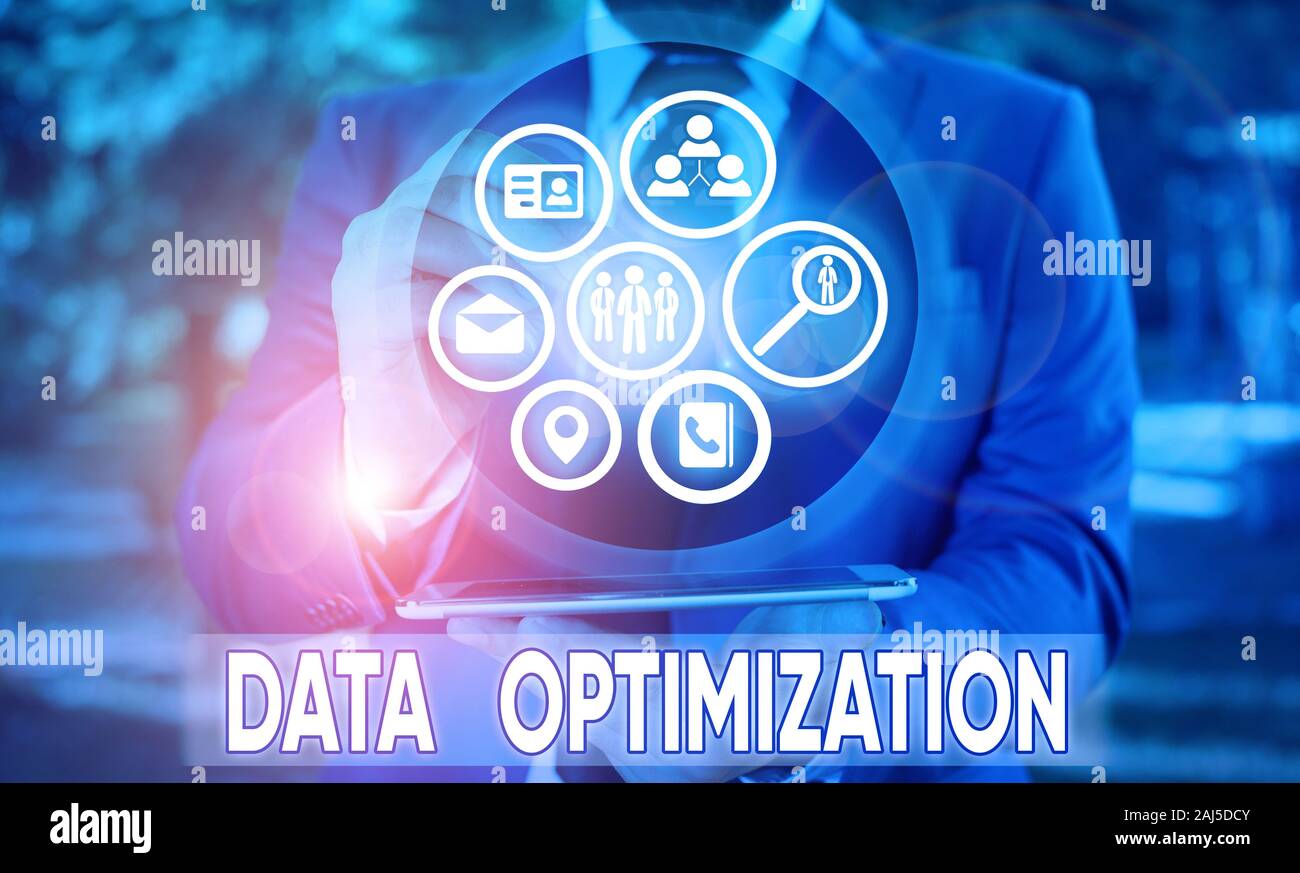 Word writing text Data Optimization. Business photo showcasing process ...