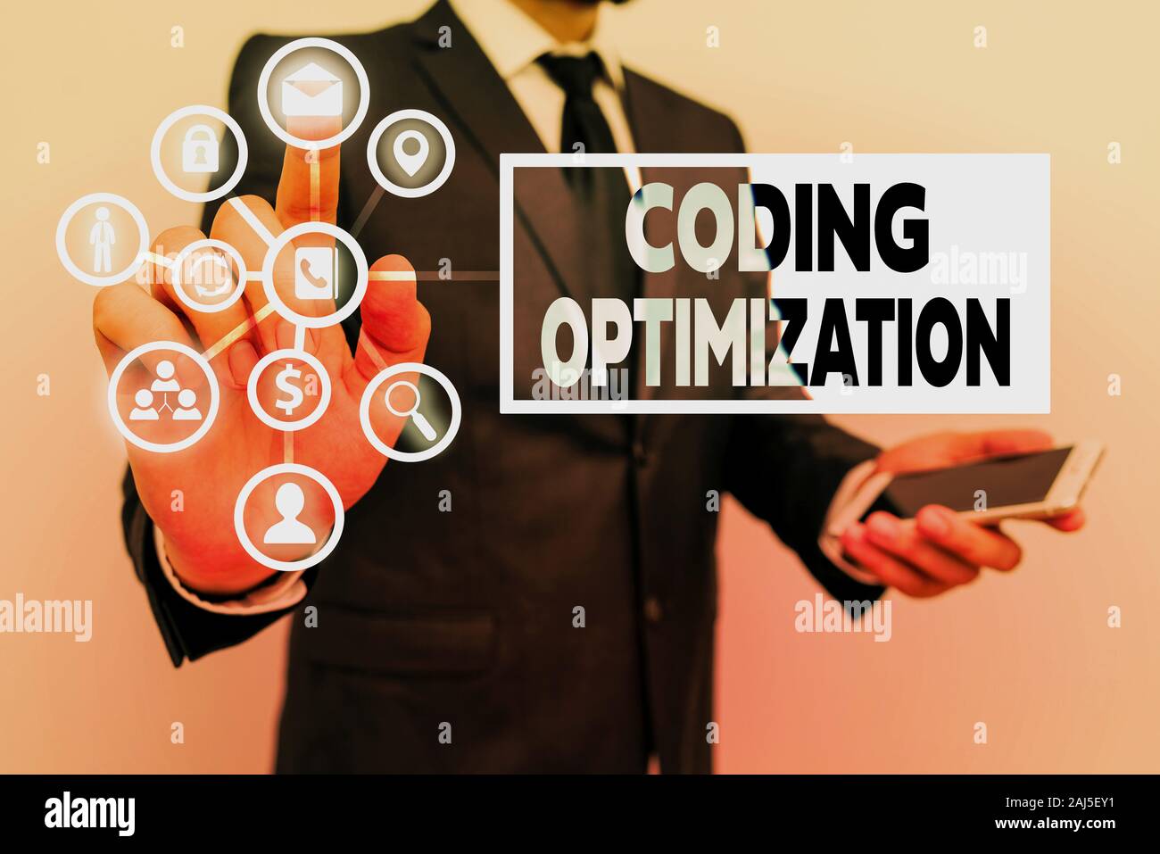 Conceptual Hand Writing Showing Coding Optimization Concept Meaning Method Of Code Modification