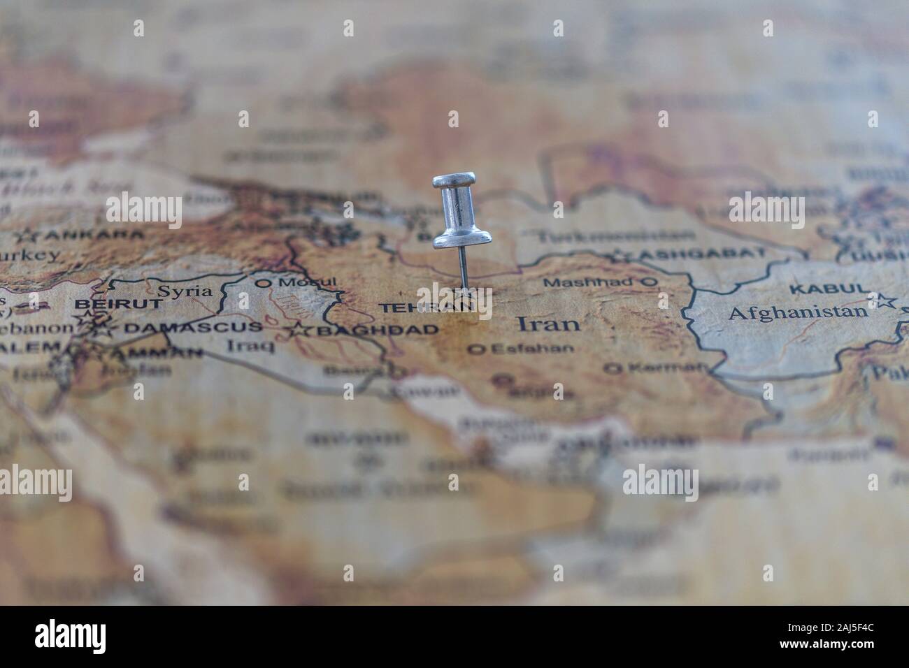 world map with map pins in some capital cities Stock Photo - Alamy