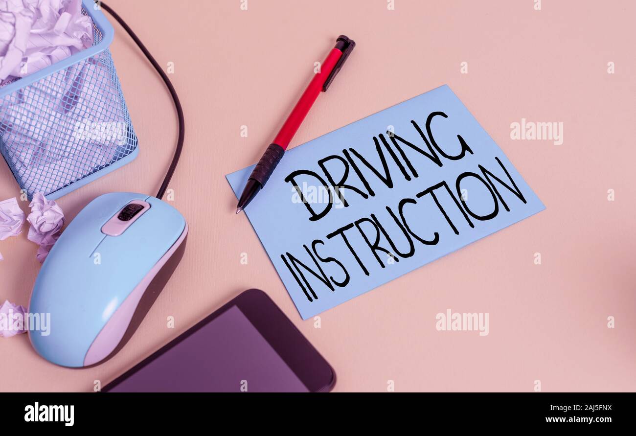 Conceptual hand writing showing Driving Instruction. Concept meaning ...
