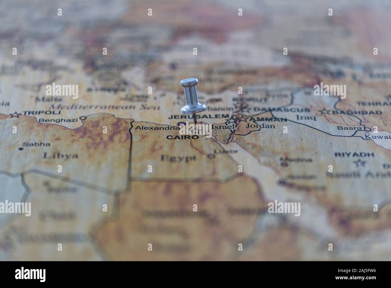 world map with map pins in some capital cities Stock Photo - Alamy