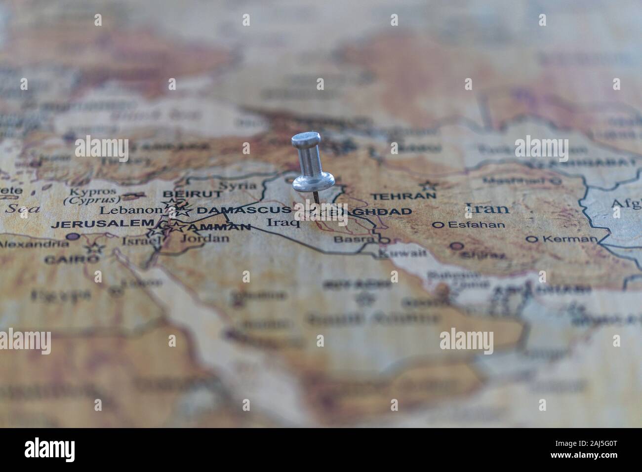 world map with map pins in some capital cities Stock Photo - Alamy