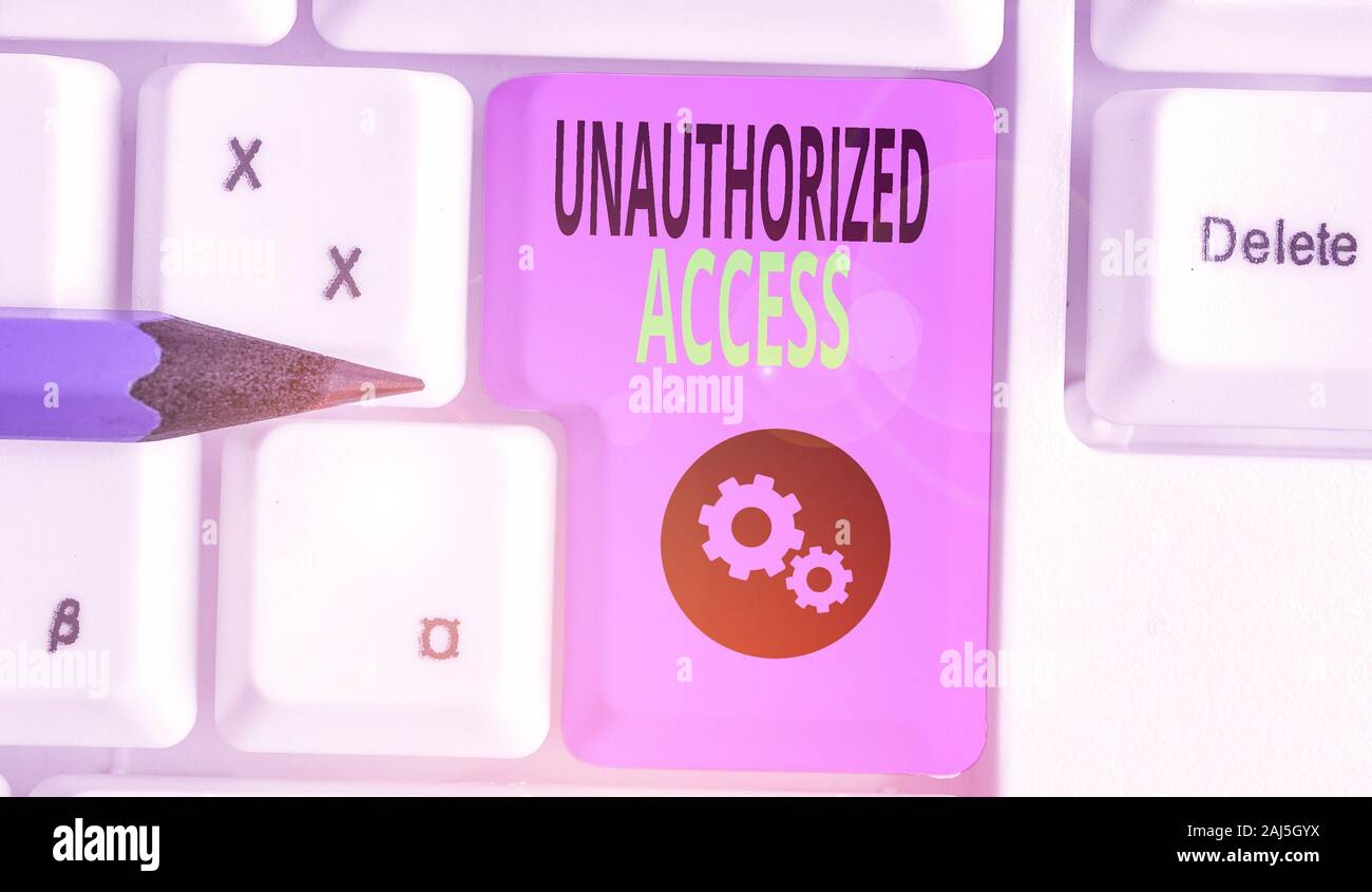 Handwriting text writing Unauthorized Access. Conceptual photo use of a ...