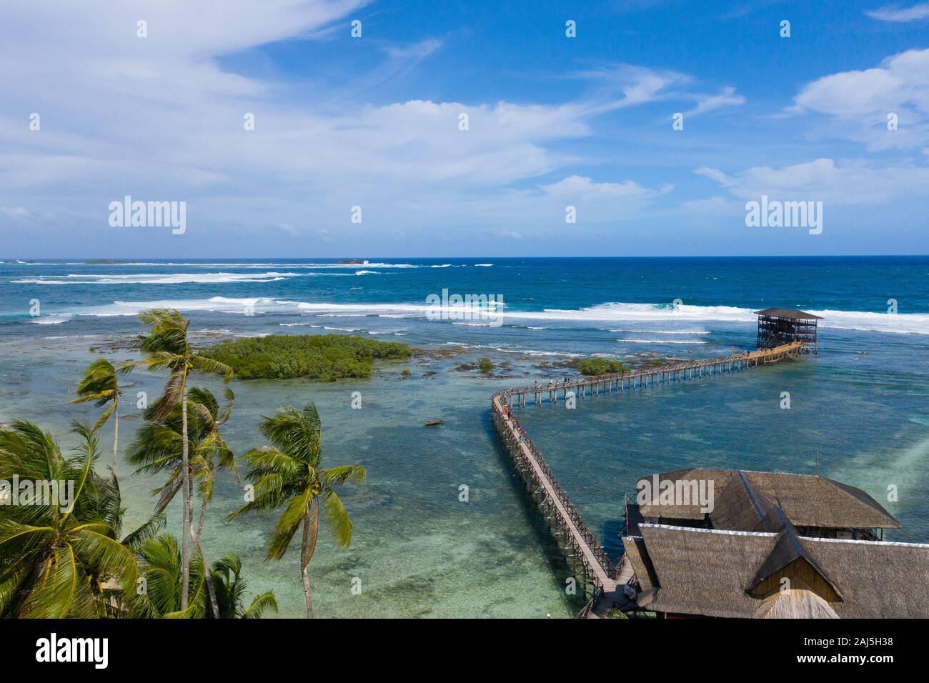 Aerial view of Cloud 9 Jetty surf area,Siargao,Philippines Stock Photo ...