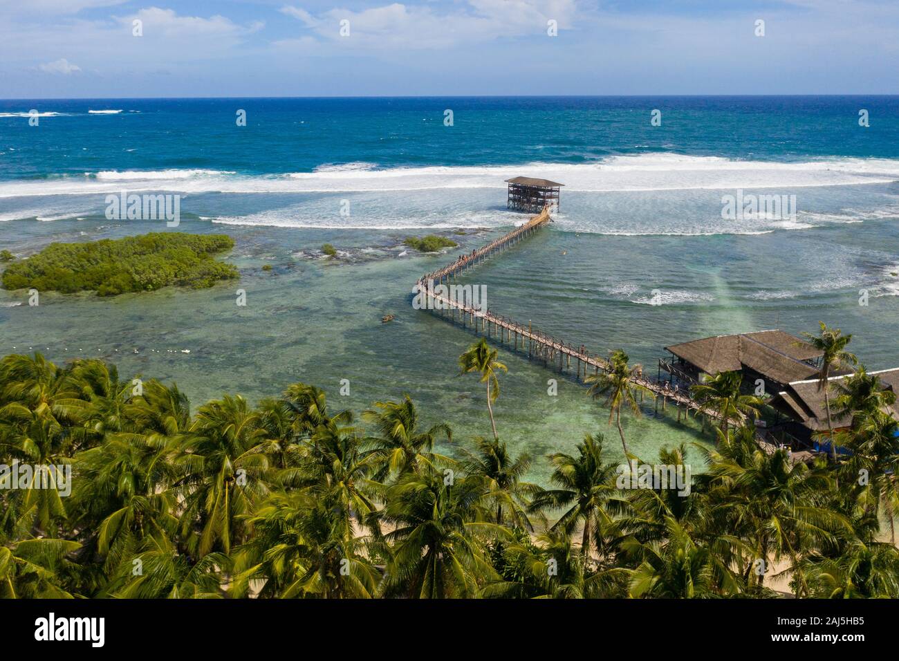 Aerial view of Cloud 9 Jetty surf area,Siargao,Philippines Stock Photo ...