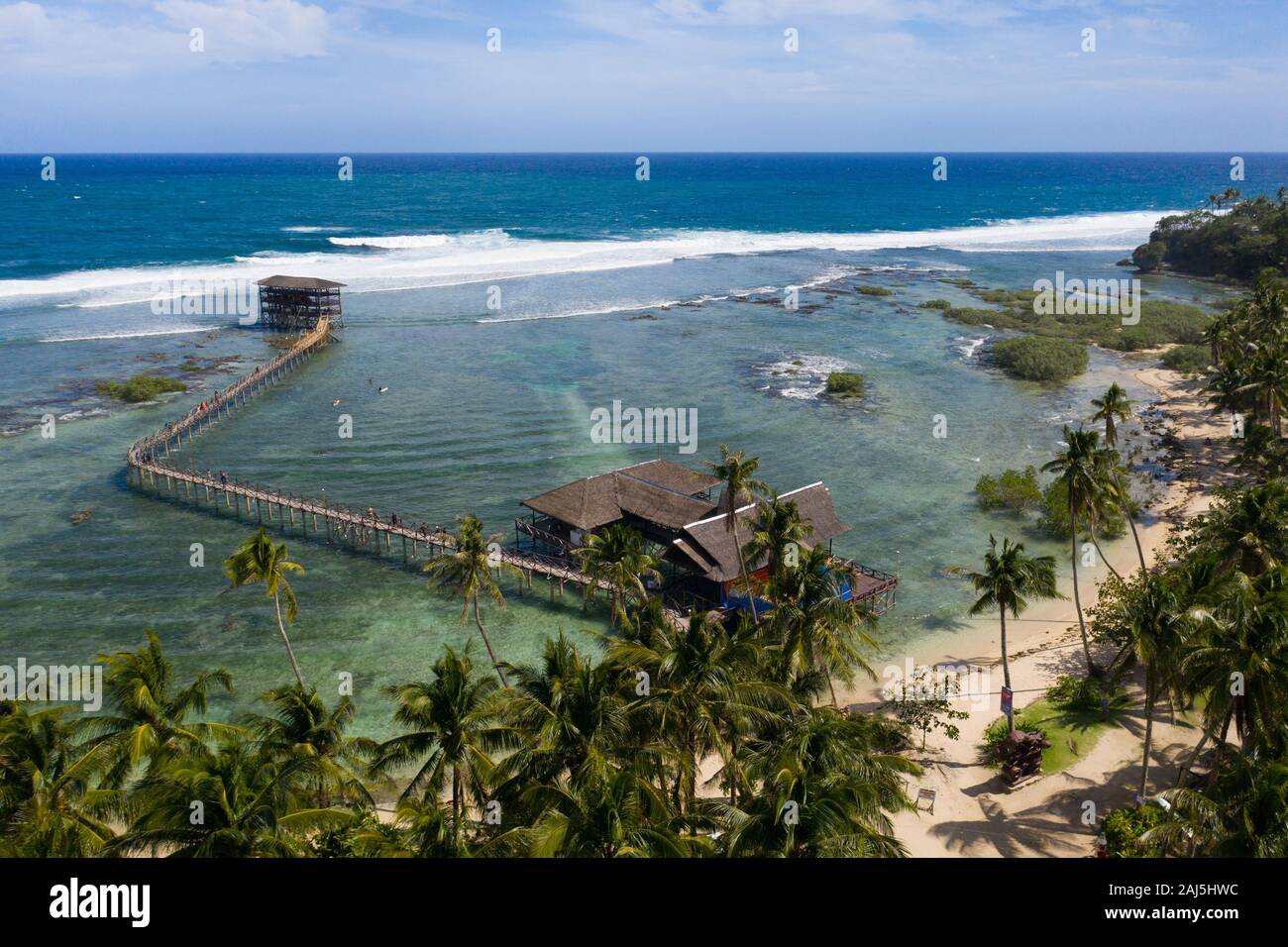 Aerial view of Cloud 9 Jetty surf area,Siargao,Philippines Stock Photo ...