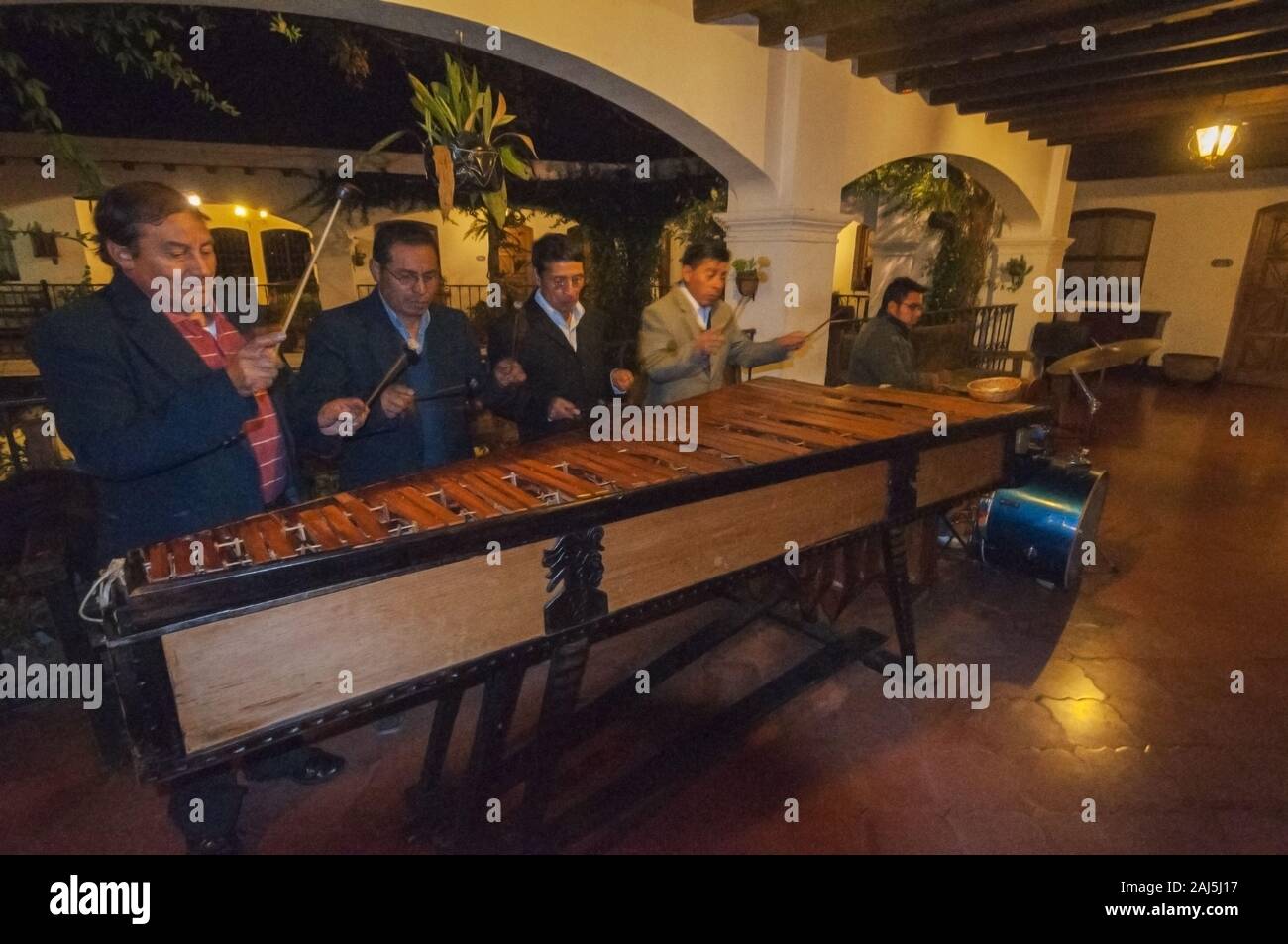 Guatemala, Chichicastenango, Hotel Santo Tomas, Guatemalan musicians ...