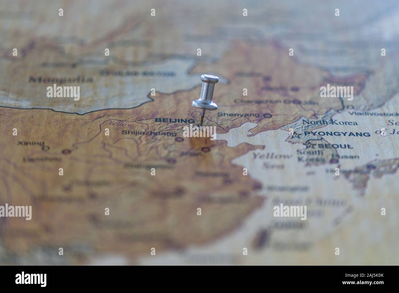 world map with map pins in some capital cities Stock Photo - Alamy