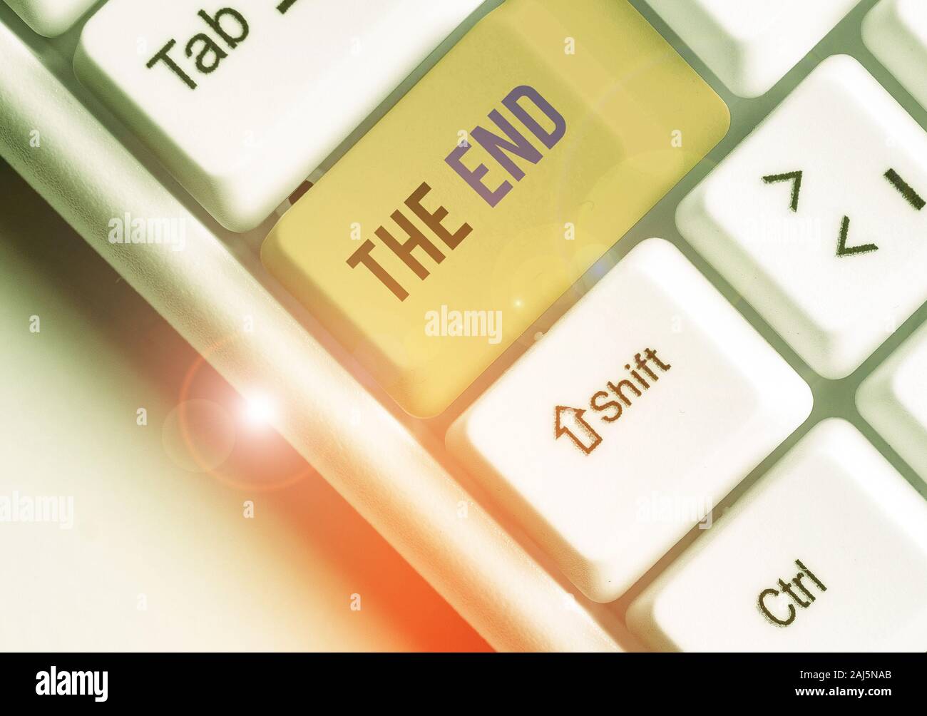 Handwriting text The End. Conceptual photo Final part of play ...