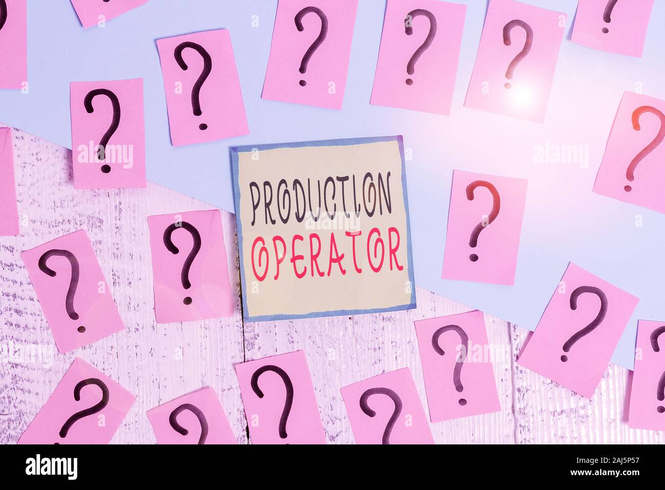 Handwriting text writing Production Operator. Conceptual photo control ...