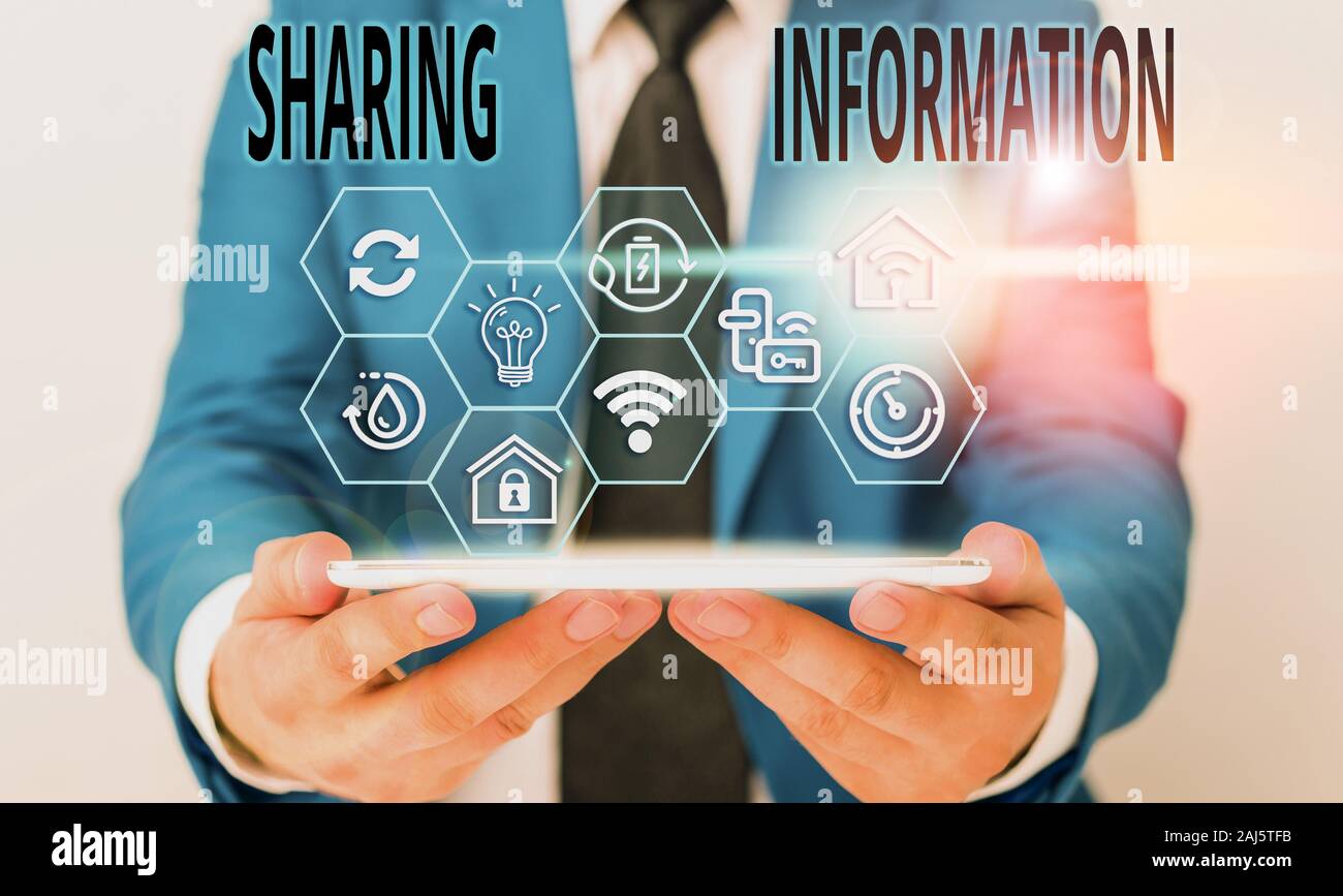 Word writing text Sharing Information. Business photo showcasing ...