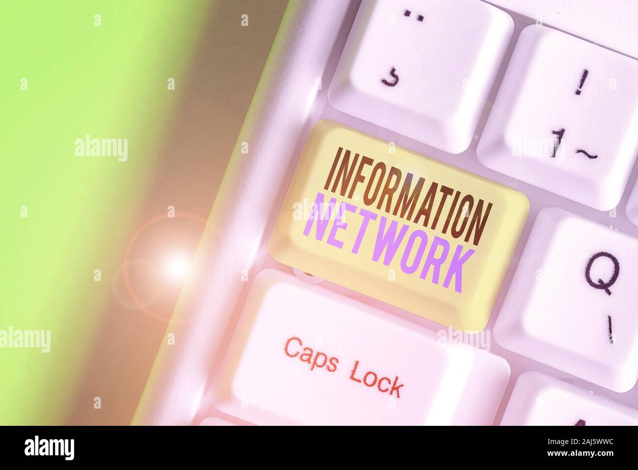 Writing note showing Information Network. Business concept for ...