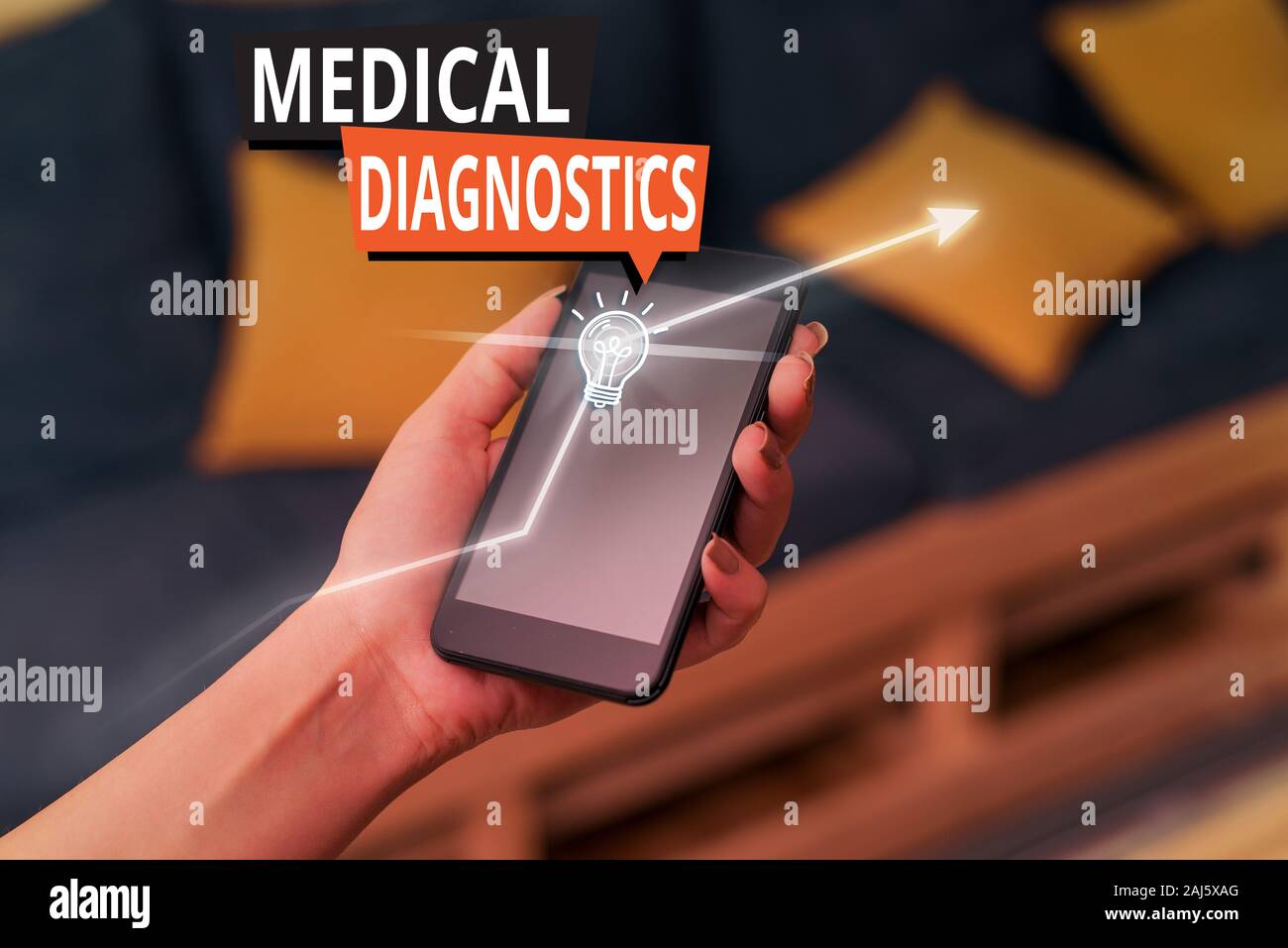 Handwriting text Medical Diagnostics. Conceptual photo a symptom or ...