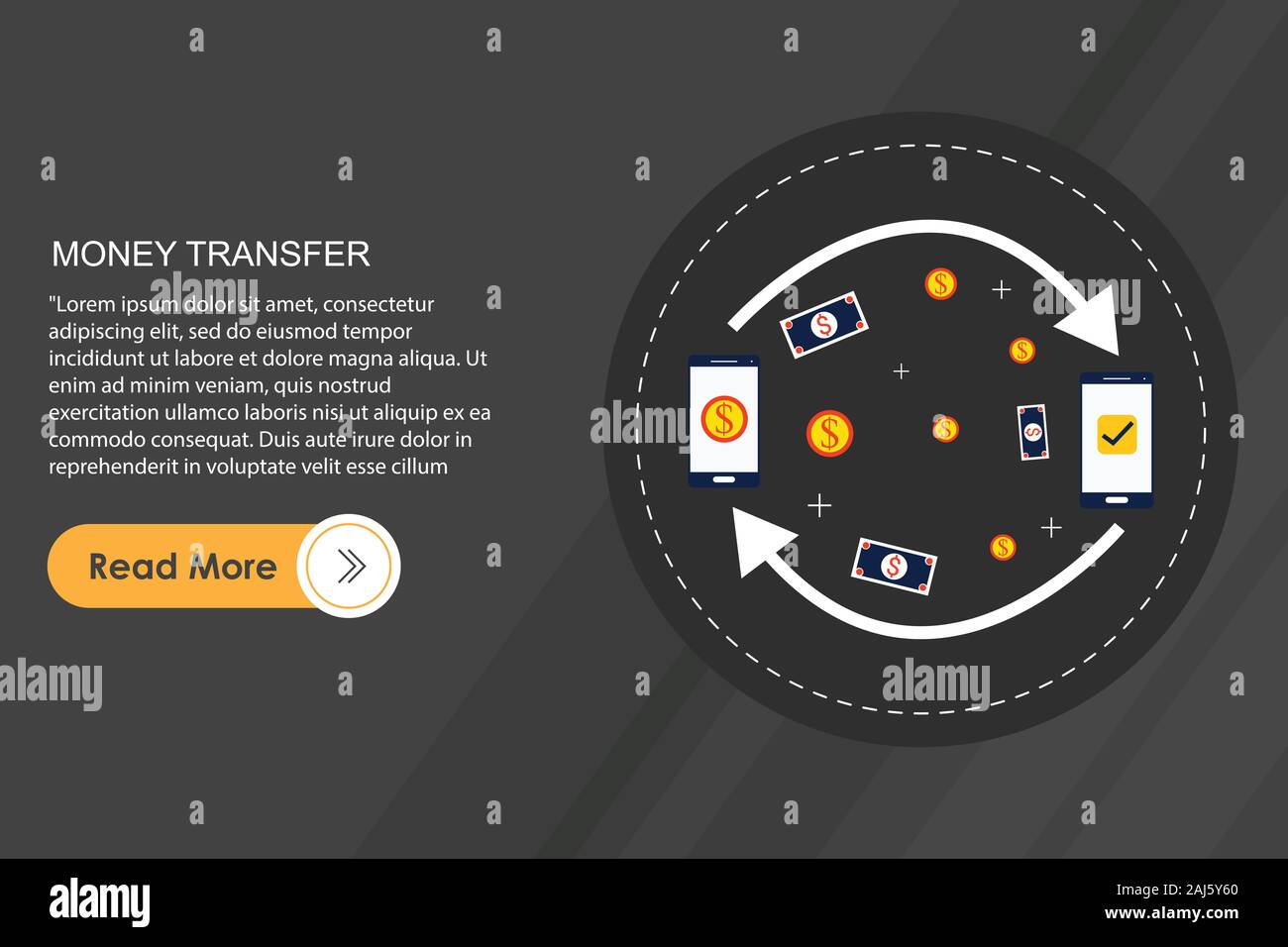 Money Transfer stock illustration Stock Photo - Alamy