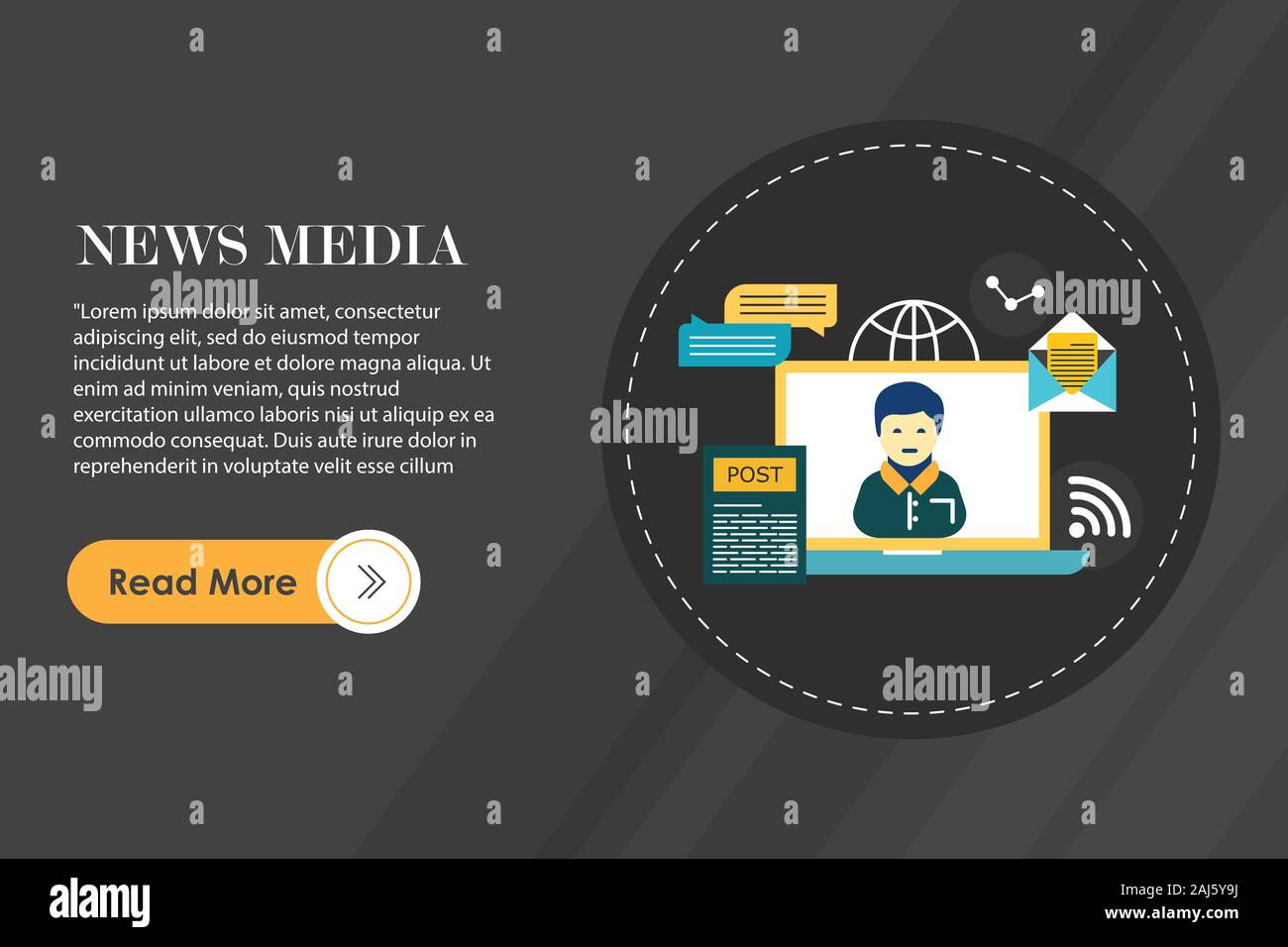 Media and Advertising Flat Illustrations stock illustration Stock Photo ...