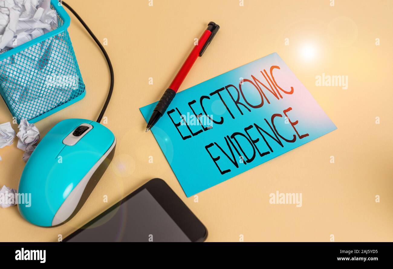 Conceptual hand writing showing Electronic Evidence. Concept meaning ...
