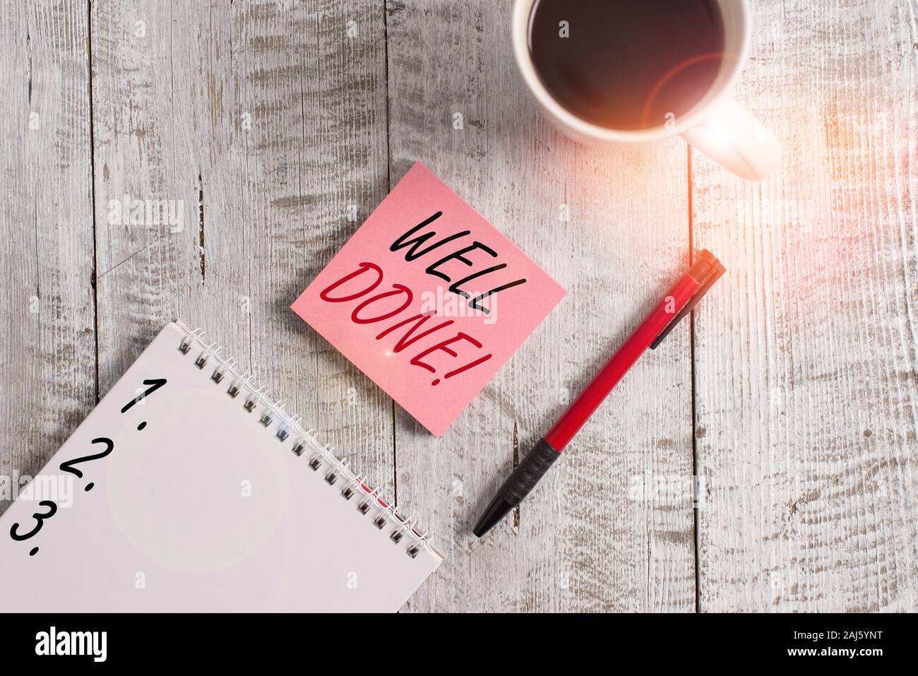 Handwriting text Well Done. Conceptual photo used praising ...