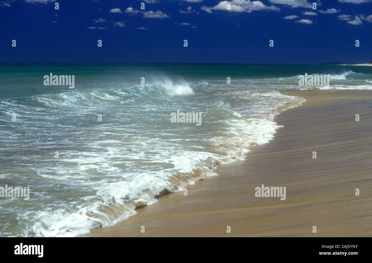KAWANA BEACH ON THE SUNSHINE COAST, QUEENSLAND, AUSTRALIA Stock Photo ...