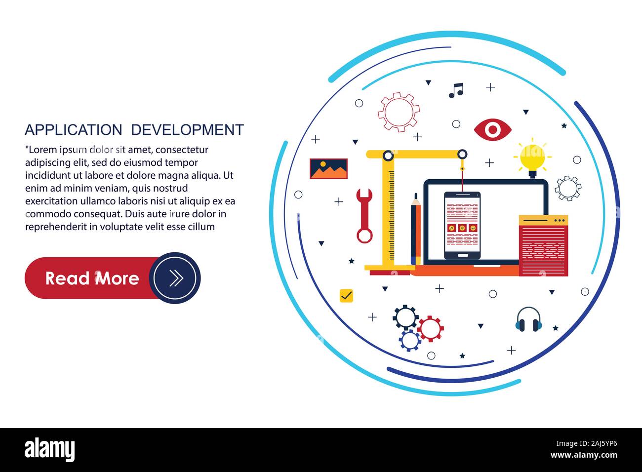 Mobile and Software App Design and Development stock illustration Stock ...