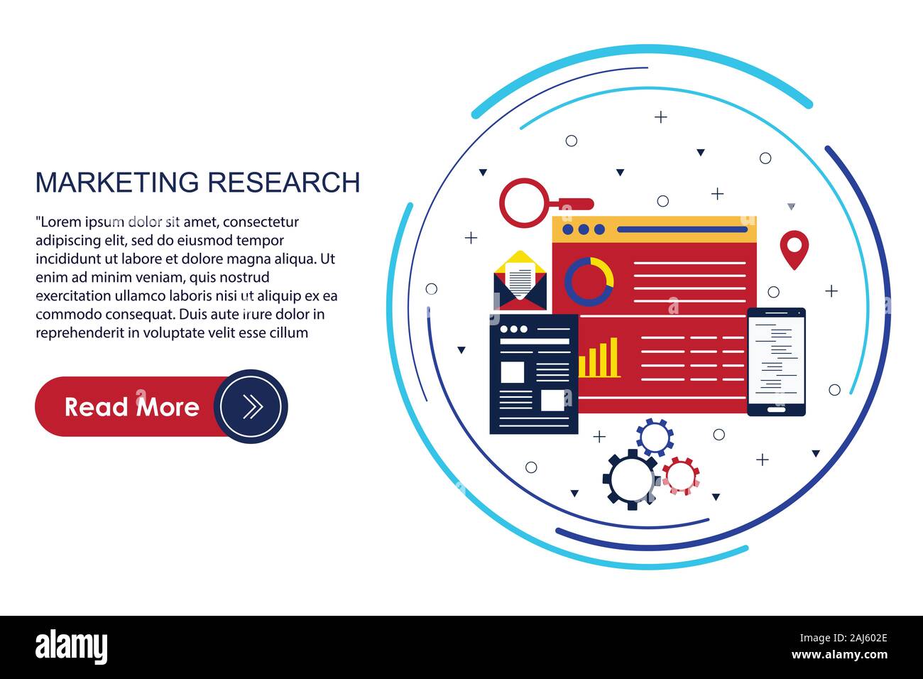 Vector content marketing concept in flat style stock illustration Stock ...