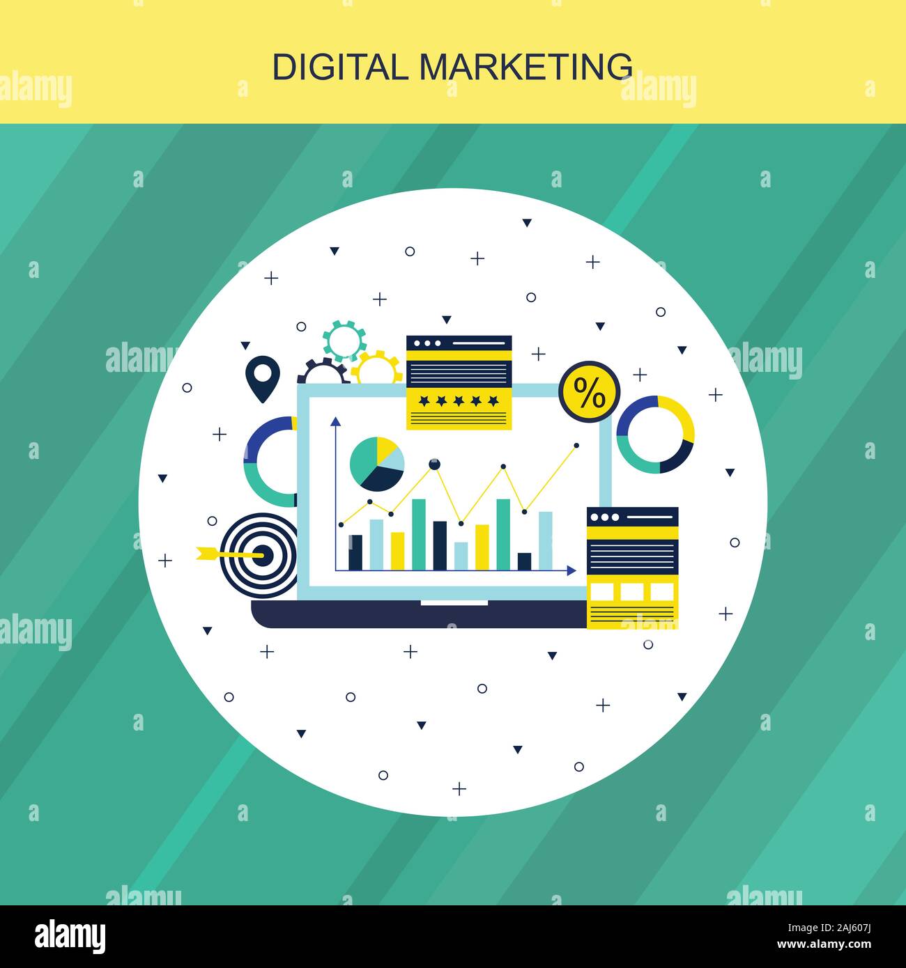 Digital marketing stock illustration Stock Photo - Alamy