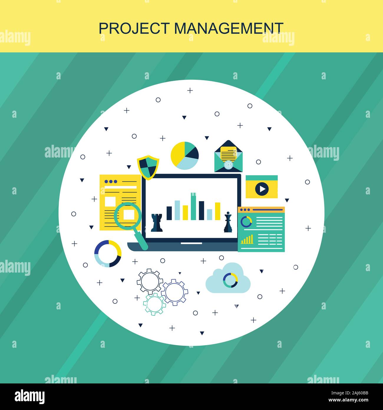 Project management and application development. stock illustration ...