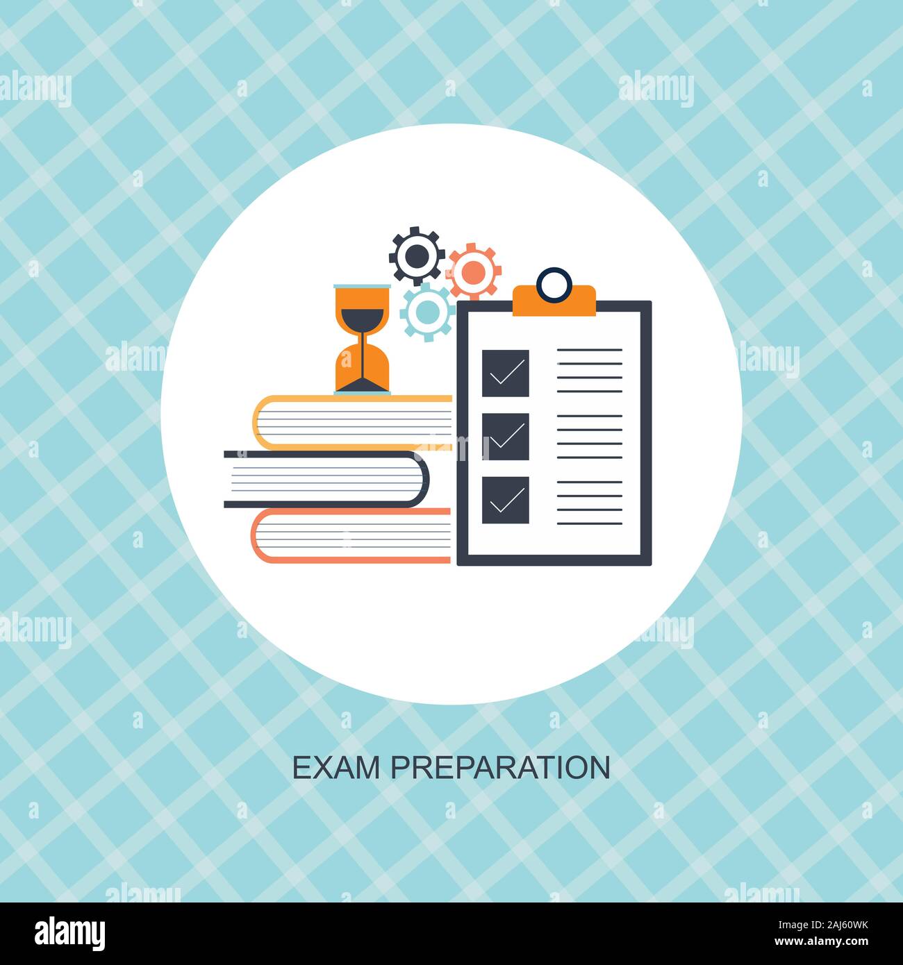 Exam preparation school test. Examination concept checklist and ...