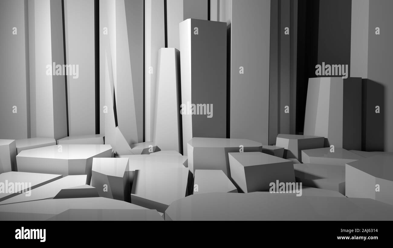 Abstract concrete interior or exterior with chaotic polygonal relief ... Abstract concrete interior or exterior with chaotic polygonal relief ...