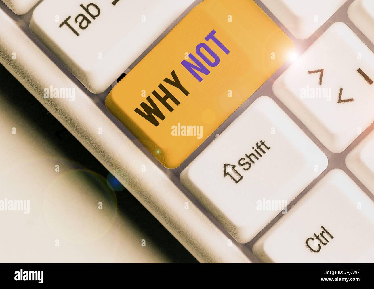 Handwriting text Why Not. Conceptual photo used to make a suggestion or ...