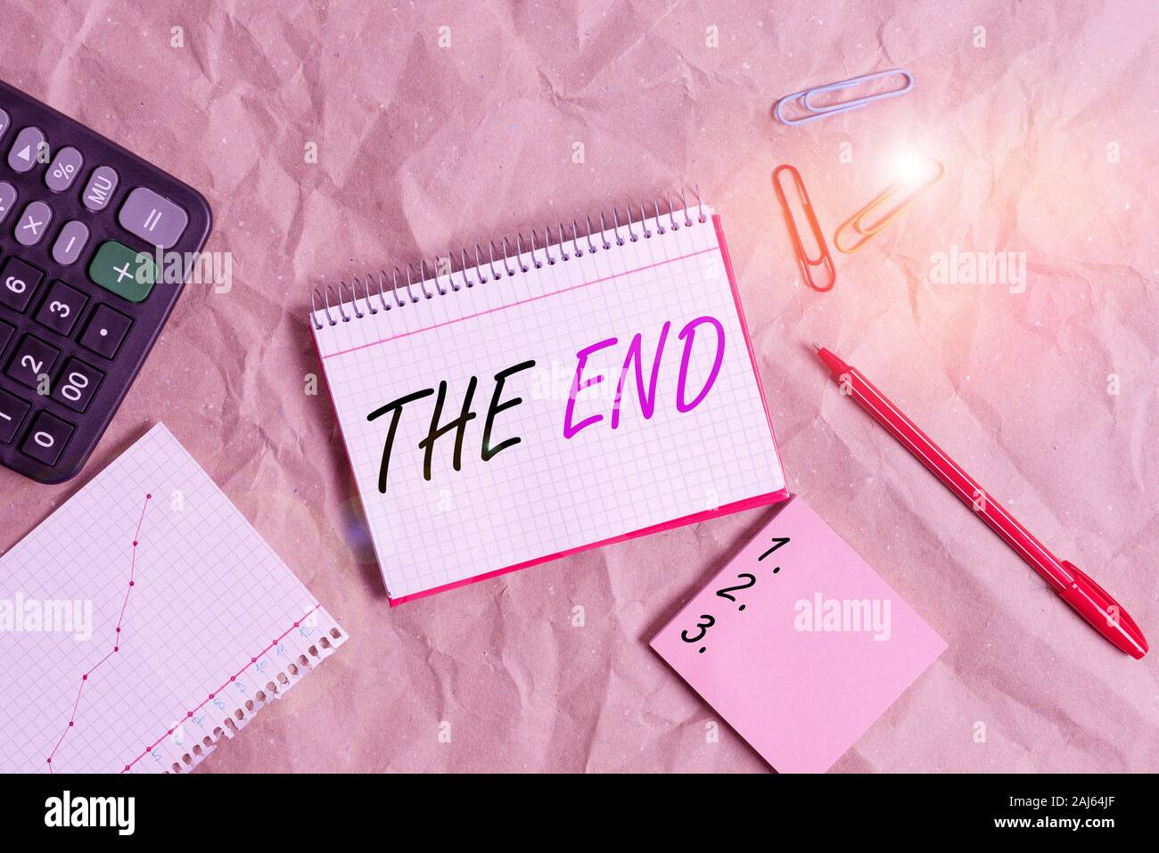 Conceptual hand writing showing The End. Concept meaning Final part of ...