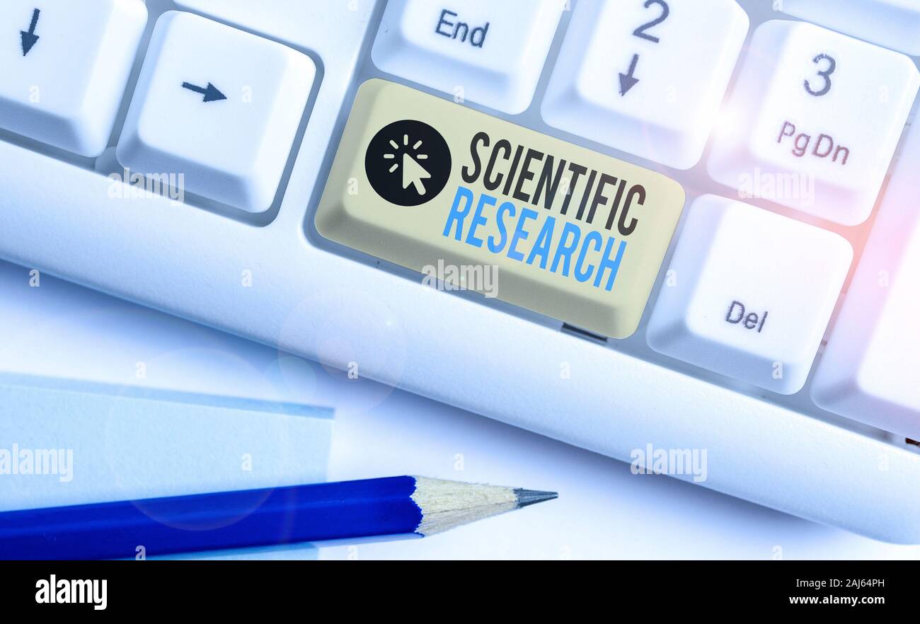 Text sign showing Scientific Research. Business photo showcasing ...
