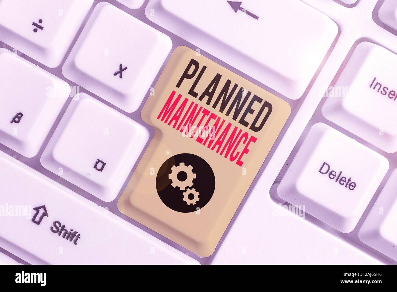 Writing note showing Planned Maintenance. Business concept for ...