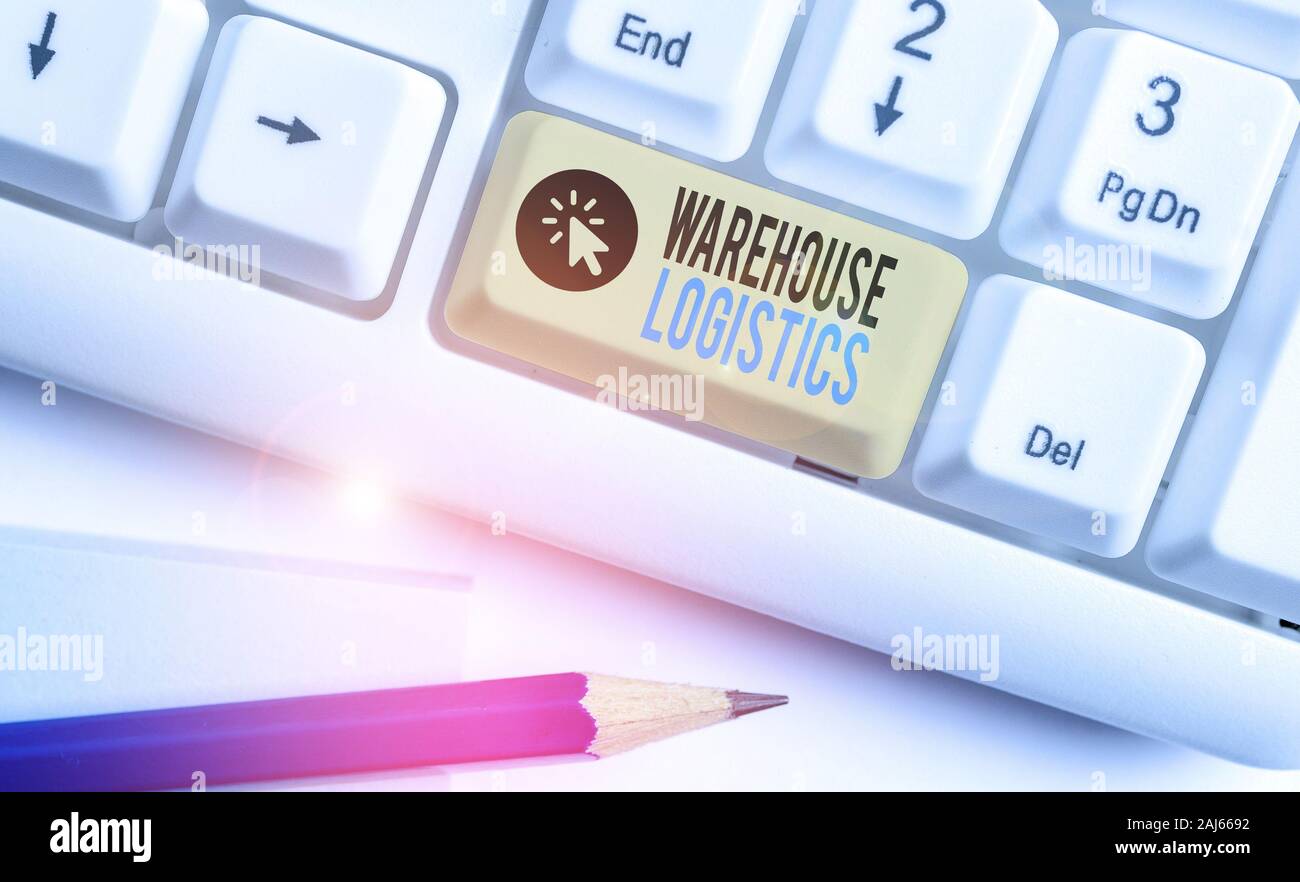 Text sign showing Warehouse Logistics. Business photo showcasing flow ...
