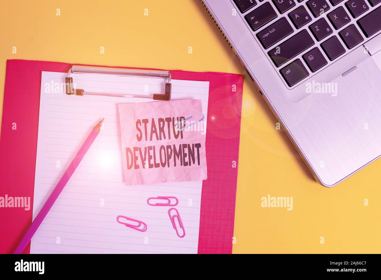 Writing Note Showing Startup Development Business Concept For Efficiently Develop And Validate