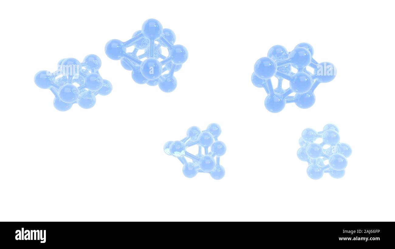 Abstract blue molecule colorful illustration isolated on white ...