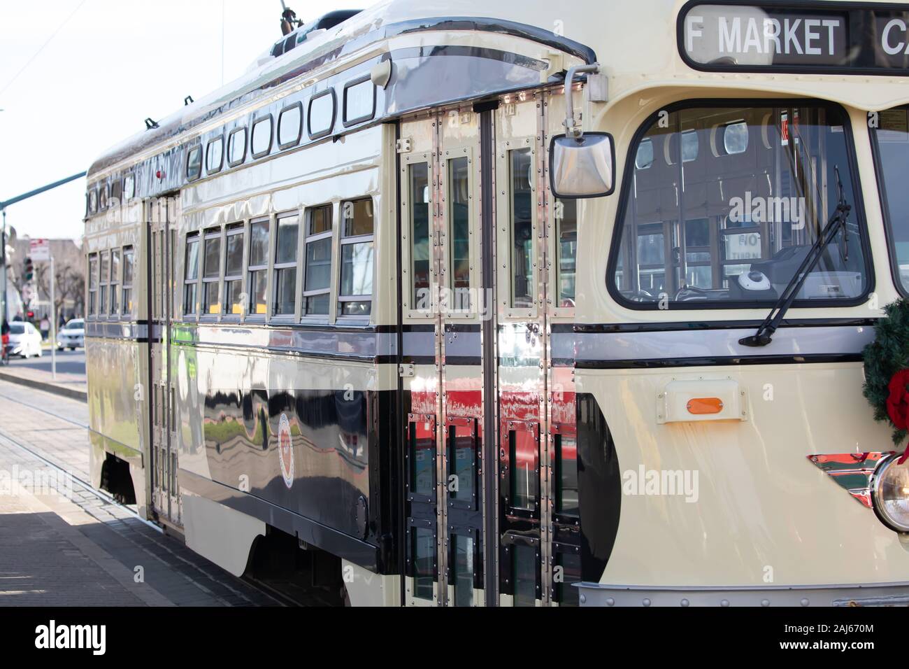 Electric tram in San Francisco, USA Stock Photo - Alamy