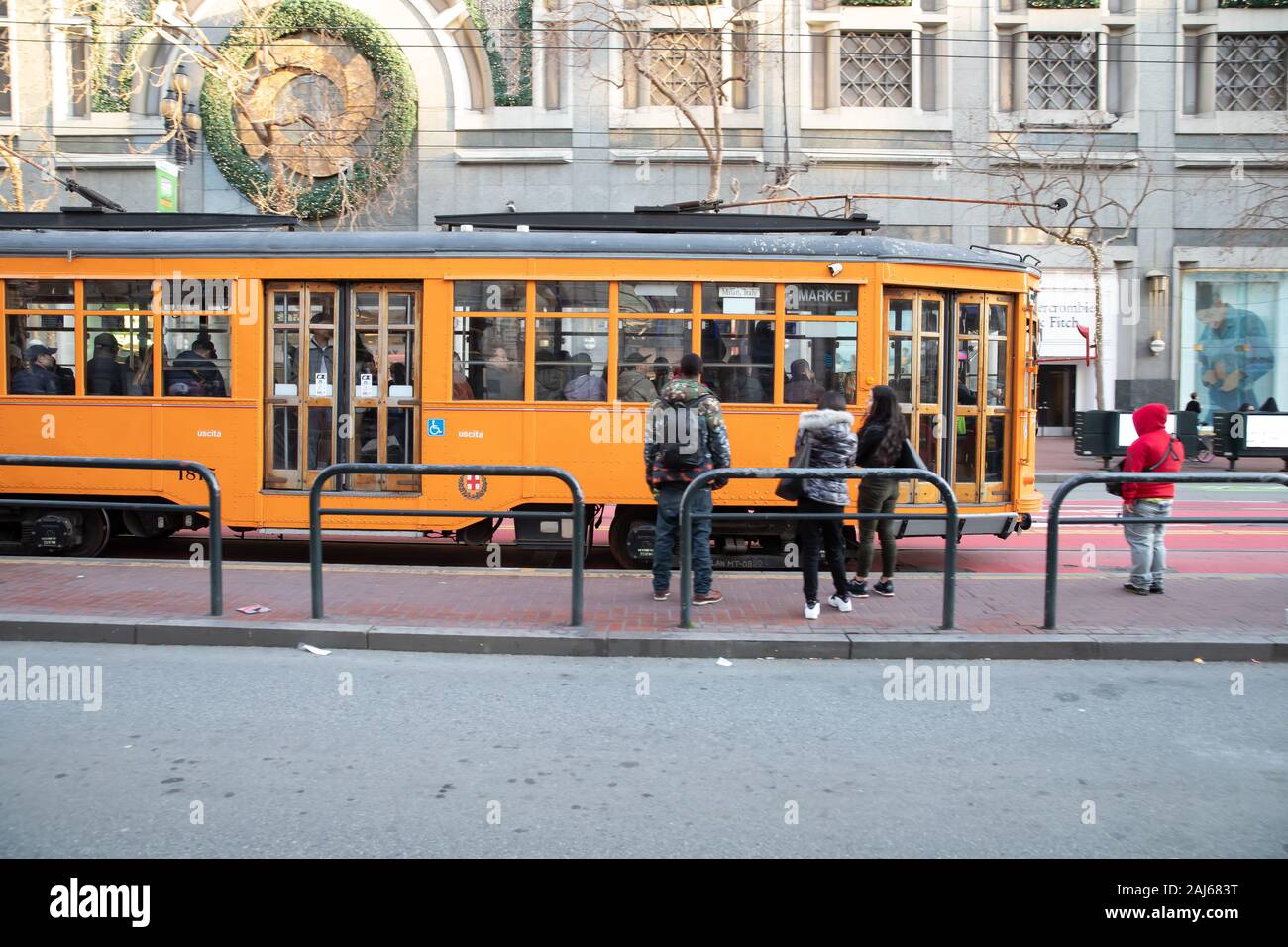 Electric tram in San Francisco, USA Stock Photo - Alamy