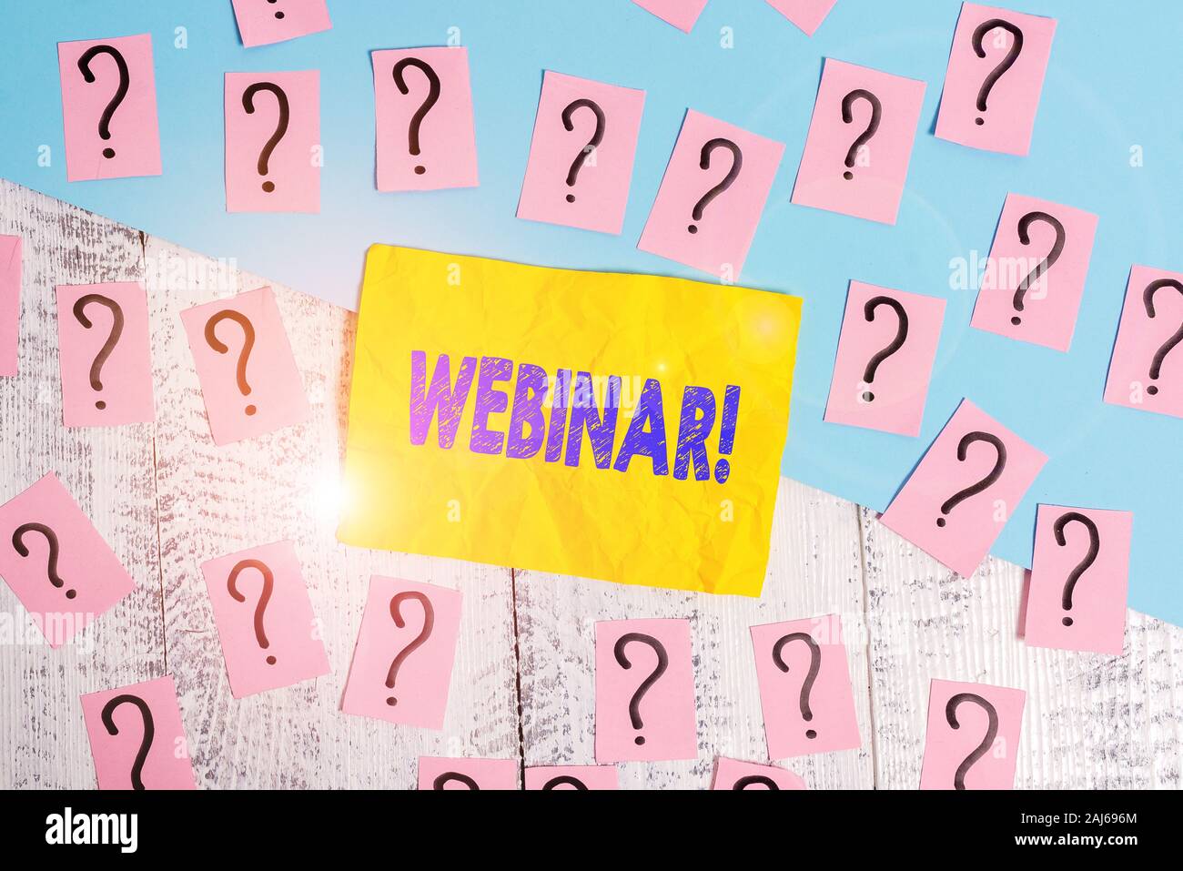 Writing note showing Webinar. Business concept for a seminar or other ...