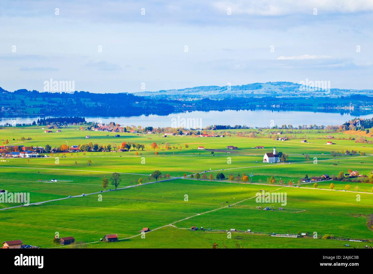 Landscape between Schwangau and Fussen towns, Germany Stock Photo - Alamy