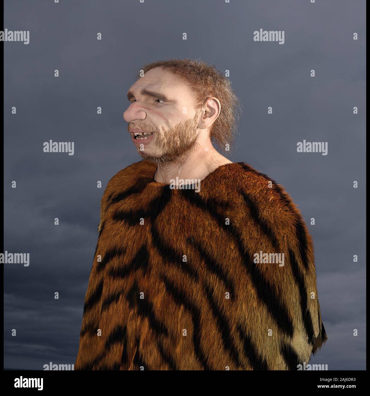 3d render of a neanderthal man Stock Photo - Alamy