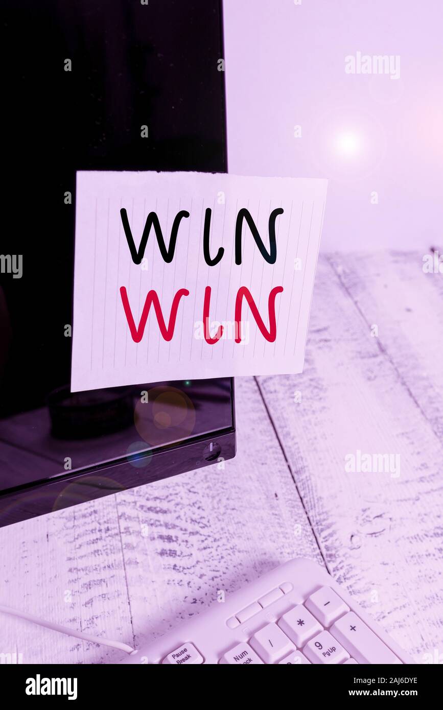 Text sign showing Win Win. Business photo text of or denoting a ...