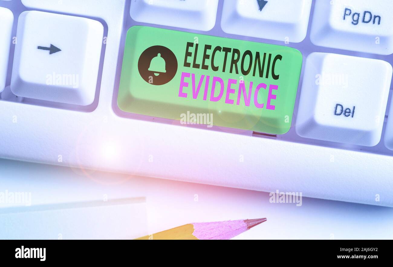 Text sign showing Electronic Evidence. Business photo showcasing ...