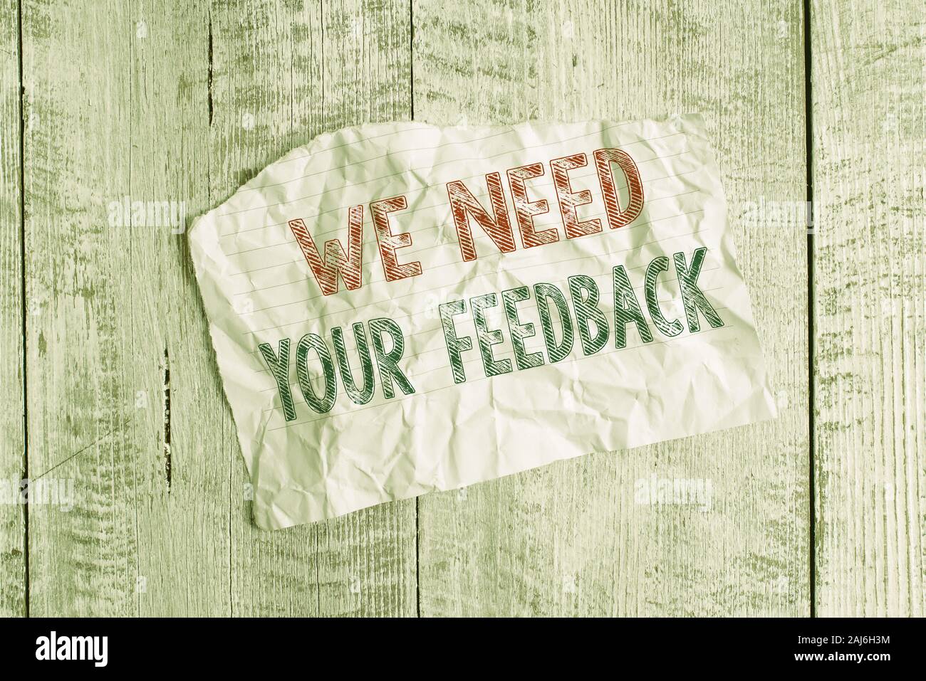 Text sign showing We Need Your Feedback. Business photo showcasing Give ...