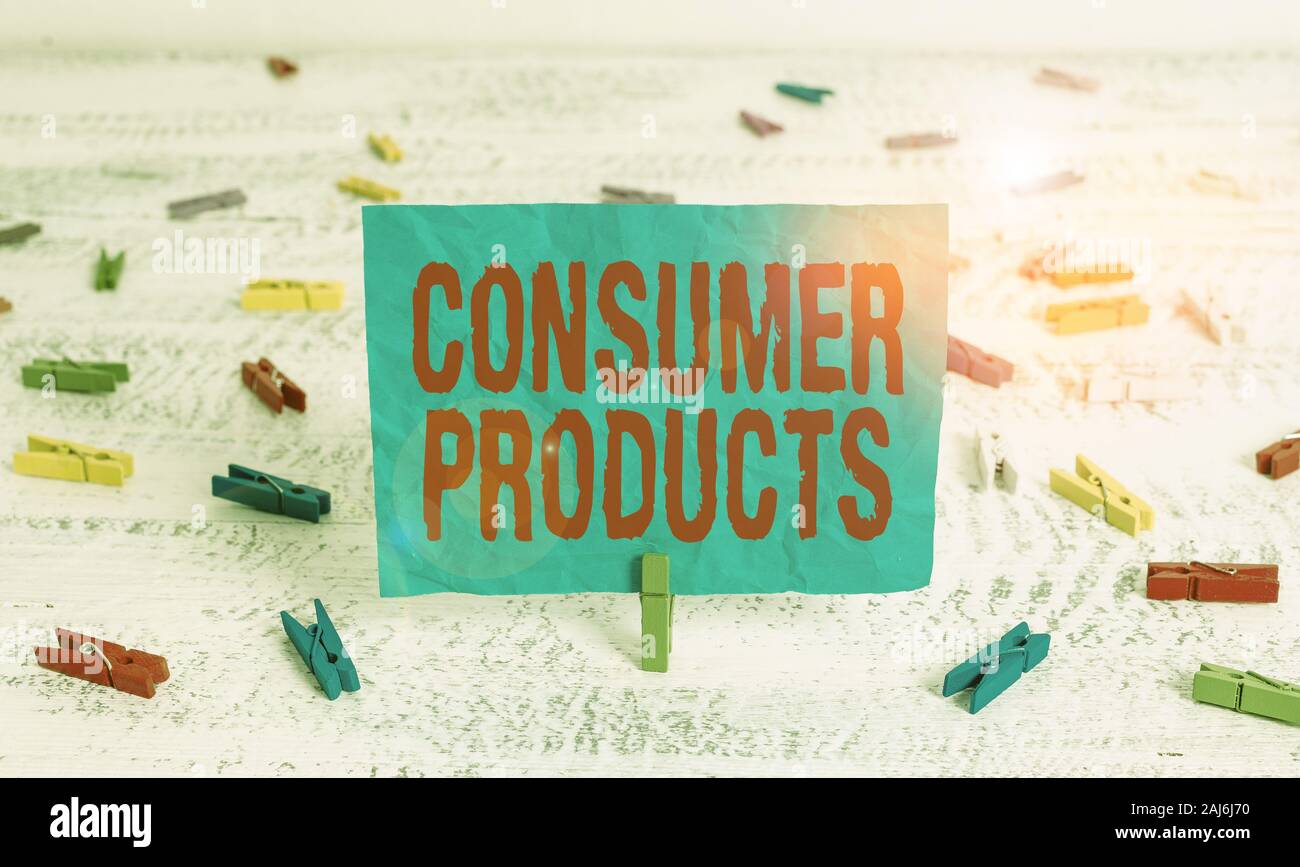 Word writing text Consumer Products. Business photo showcasing goods ...