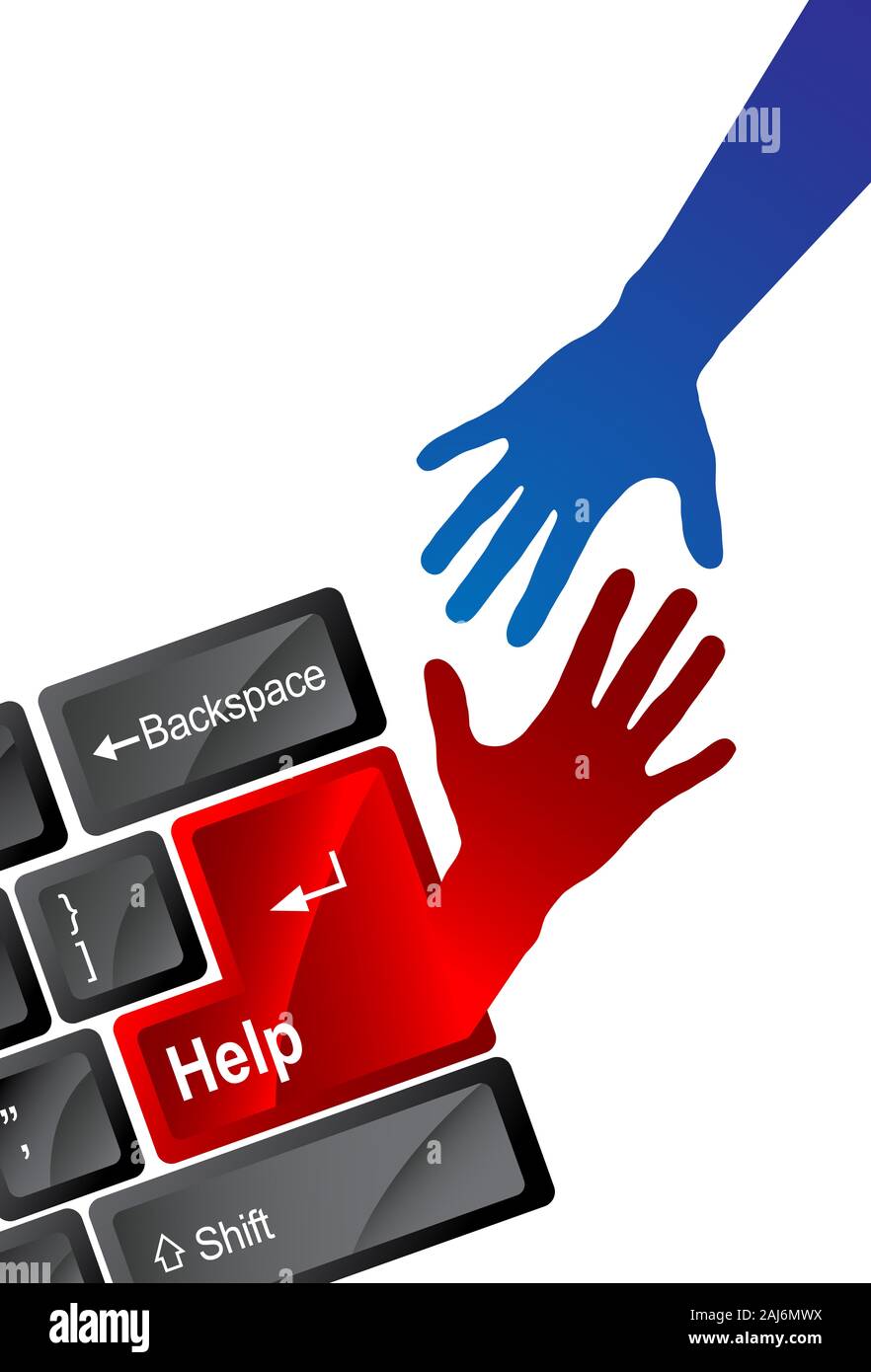 technology help hand Stock Photo - Alamy