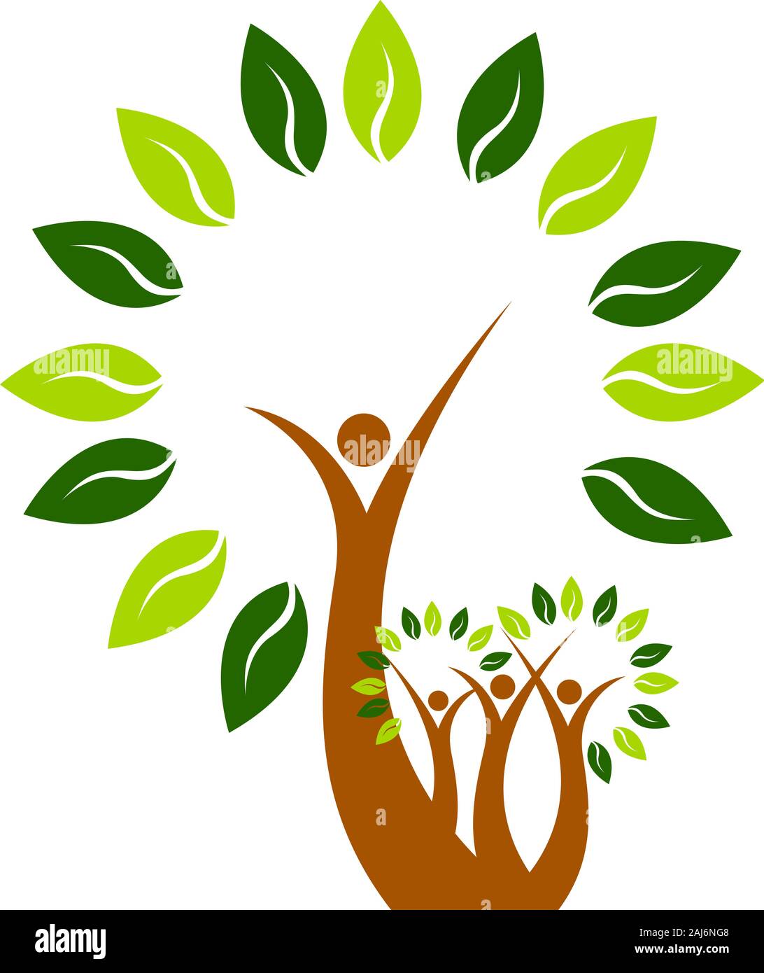 Tree person leaves Cut Out Stock Images & Pictures - Alamy